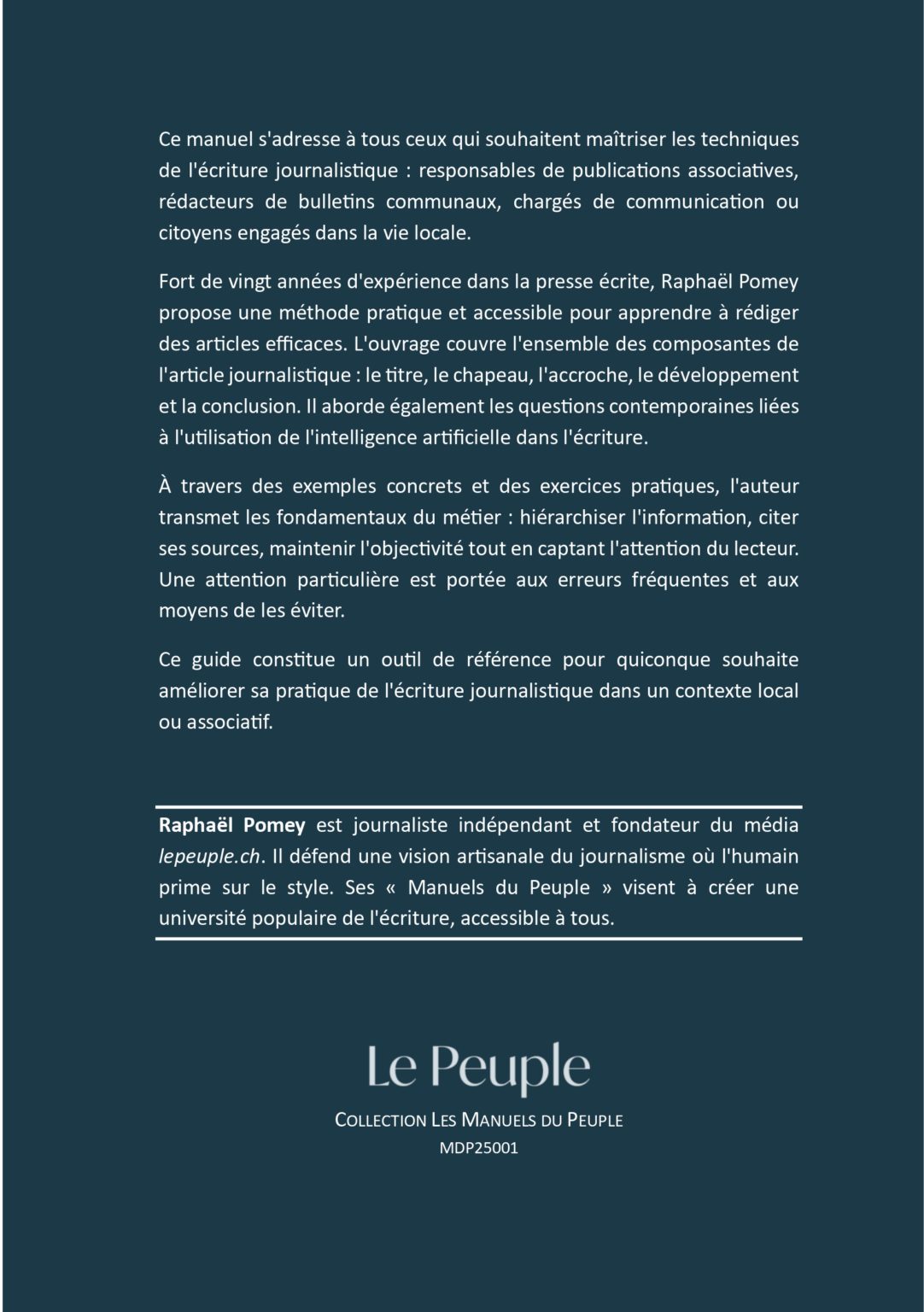 Le manuel de l’écriture journalistique | Le Peuple